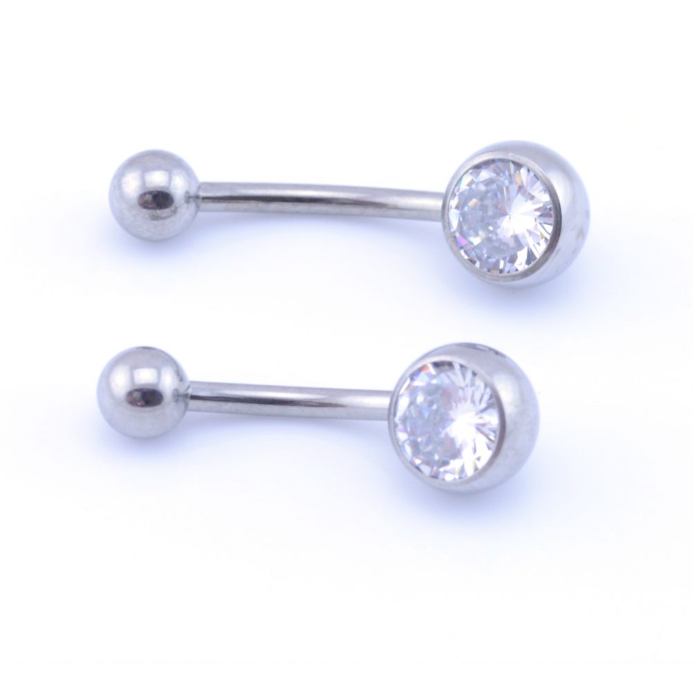 Titanium Belly Bar With Gem | Vault 101 Limited - Free UK Delivery