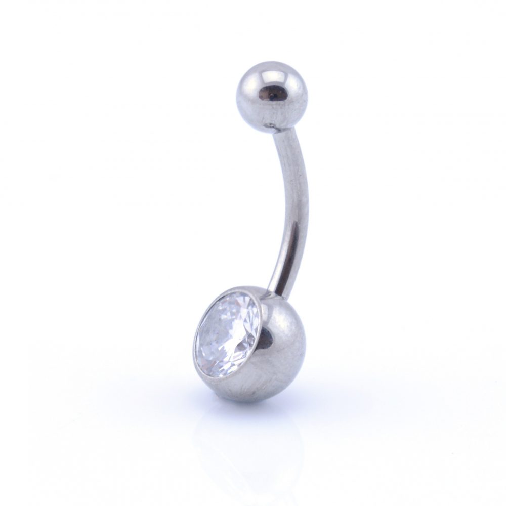 Titanium Belly Bar With Gem | Vault 101 Limited - Free UK Delivery