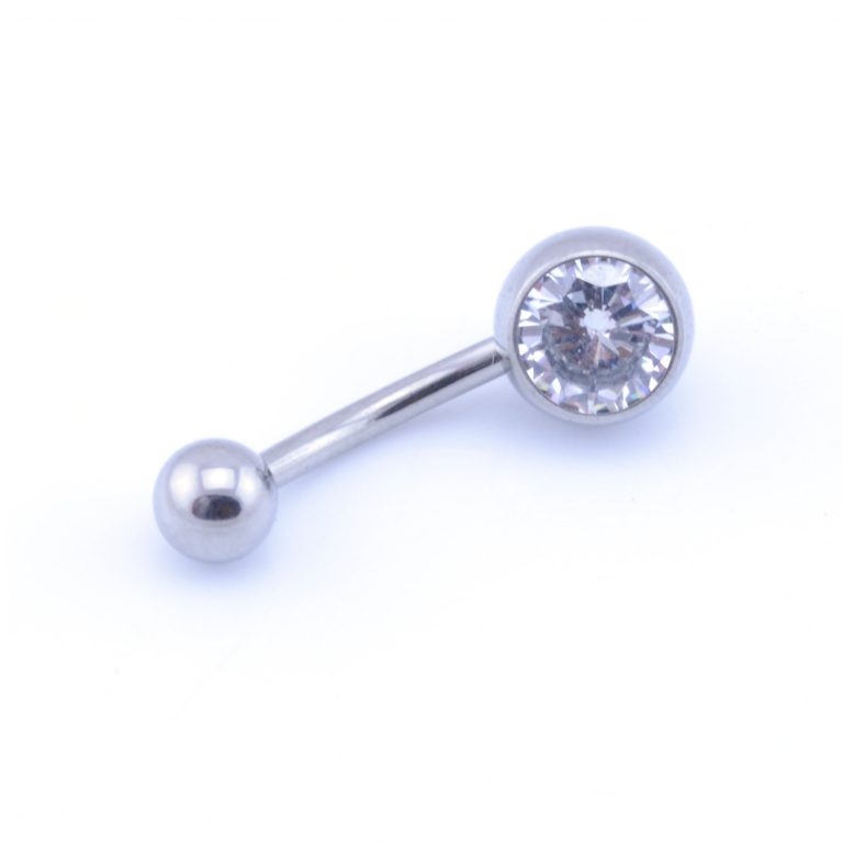 Titanium Belly Bar With Gem | Vault 101 Limited - Free UK Delivery